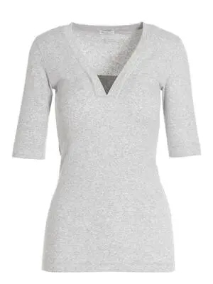 Brunello Cucinelli Brunello Cucinelli V-Neck Slim Fit T-Shirt White