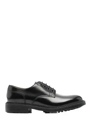 DOUCAL'S Lace-up Leather Derby Shoes - Black