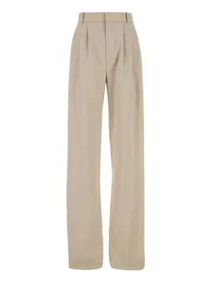 Saint Laurent Mid-rise Tailored Pants - Light Brown