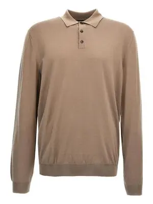 ZANONE Long-sleeve Polo Shirt - Brown