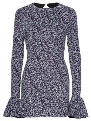 ROTATE BY BIRGER CHRISTENSEN Sequin Detailed Mini Dress With Open Back - Gray