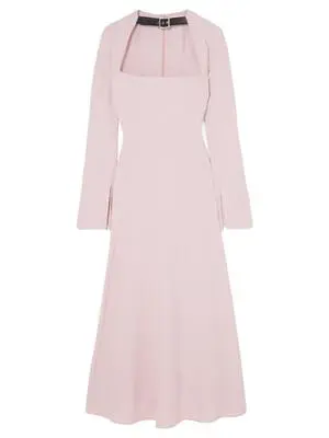 16Arlington Long-sleeved Crepe Dress With Buckle Detail - Pink
