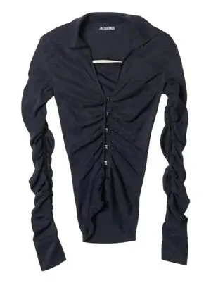 JACQUEMUS Jacquemus Soffio Stretch Knit Cut-Out Shirt