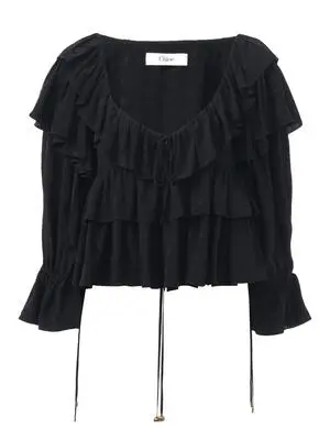 CHLOÉ Chloé Ruffled Cropped Blouse