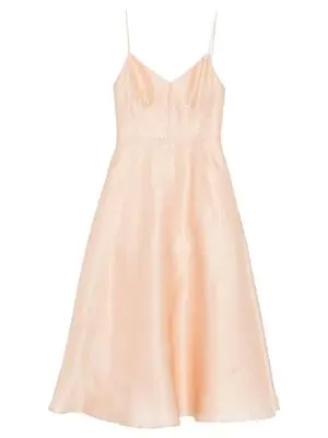 Alberta Ferretti Satin Midi Slip Dress - Nude