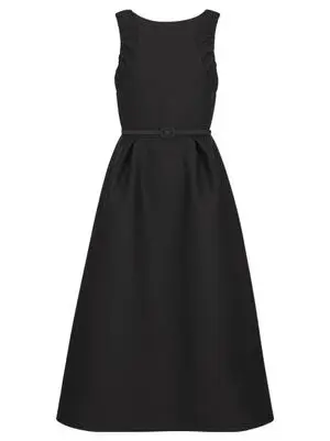 Dior Flared Mid-length Dress With Belt - Black