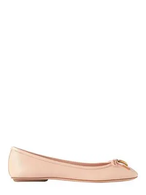 Chloé Iris Ballerina Flats With Bow Detail - Light Brown