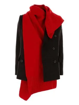 Sacai Notched Lapel Double-breasted Blazer - Red