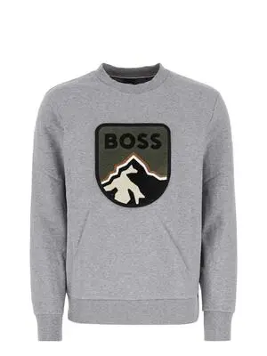 Hugo Boss Appliqué Detail Cotton Sweatshirt - Black