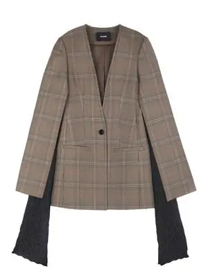 We11Done Spliced Plaid Suit Jacket - Multicolor