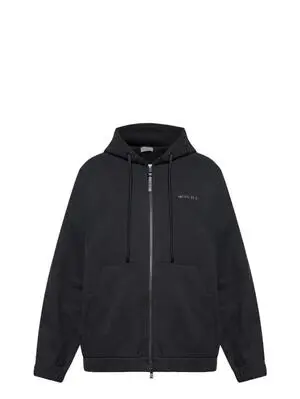 Moncler Zip-up Drawstring Hoodie - Black