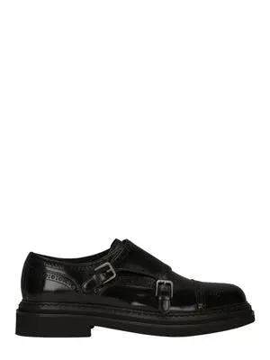 Dolce & Gabbana Round Toe Monk Strap Shoes - Black