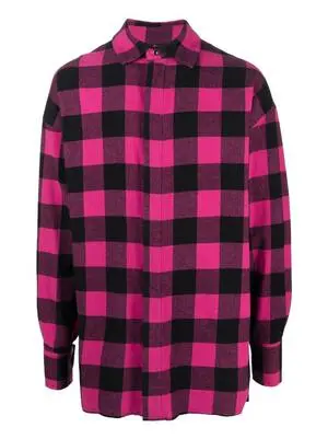 Palm Angels Check-print Logo Shirt - Red