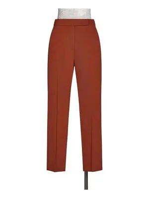 Max Mara Wool Slim Fit Tailored Trousers - Rust-colored