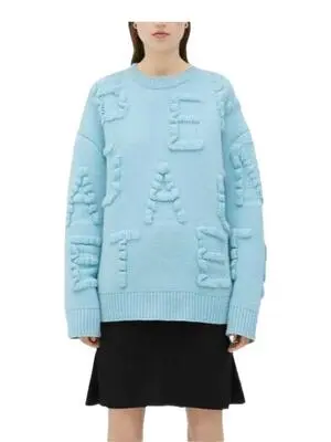 Bottega Veneta All-over Alphabet Knitted Jumper - Blue