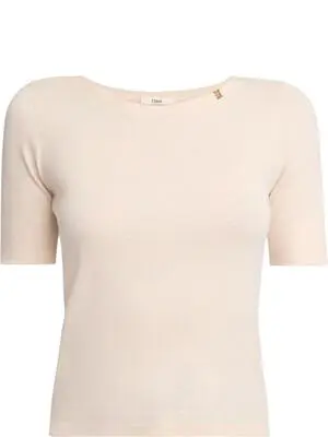 CHLOÉ Chloe Short Sleeve Crew Neck Sweater