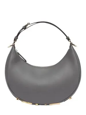 Fendi Leather Baguette Bag - Gray