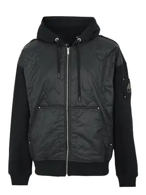 Moose Knuckles Quilted Zip-up Hooded Jacket - Black