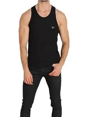 Emporio Armani Eagle Label Patch Vest - Black
