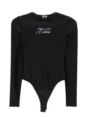 Versace Rhinestone Embellished Bodysuit - Black