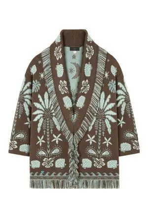 Alanui Echoes Of The Island Belted Cardigan - Sandal Wood-wave