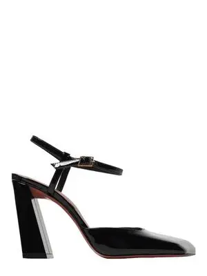 Amina Muaddi Open-heeled High Heels With Buckle Ankle Strap - Black