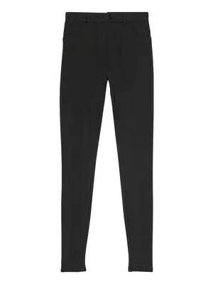 Balenciaga High-waisted Bonded Spandex Leggings With Zipper Detail - Black