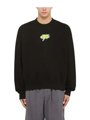 Off-White Arrows Print Crew Neck Sweatshirt - Black