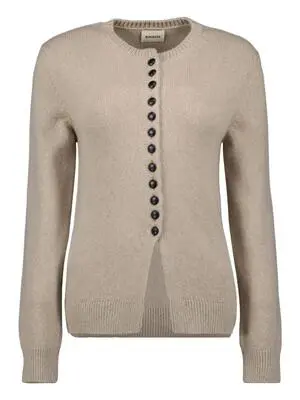 Khaite Josette Ribbed Cardigan - Nude