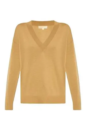 Michael Kors V-neck Logo Jumper - Yellow