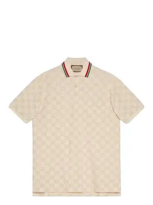 Gucci Gg Cotton Piquet Polo Shirt - Ivory