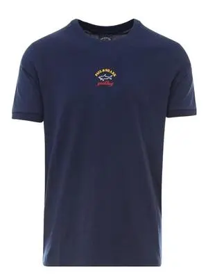 PAUL  SHARK Paul Shark Logo Printed Crewneck T-shirt - Blue
