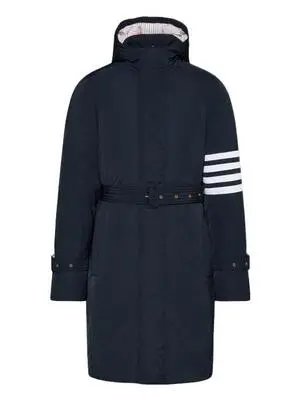 THOM BROWNE Thom Browne Belted Down Parka With Signature Stripes