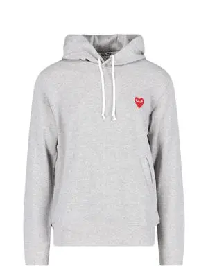 Comme Des Garçons Heart Patch Hoodie - White