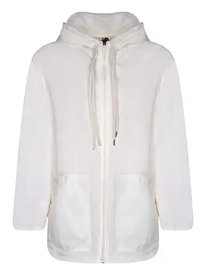 Moncler Hooded Zip-up Jacket - White