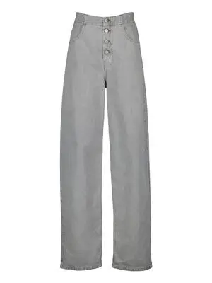 MAISON MARGIELA Logo Patch Straight Leg Jeans - Grey
