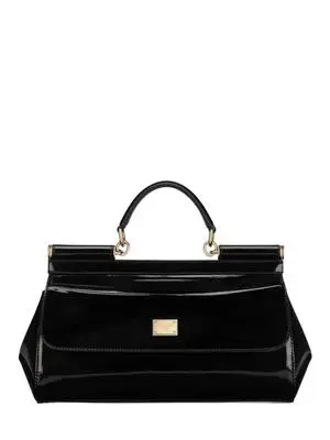 Dolce & Gabbana Dolce & Gabbana Logo Plaque Medium Sicily Bag Black