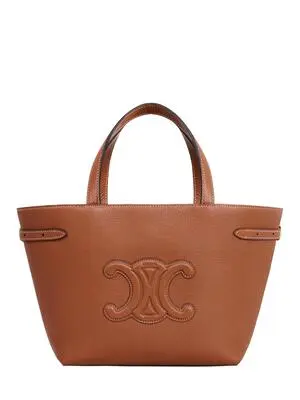 Celine Mini Cabas Anais Grained Calfskin Leather Bag - Tan