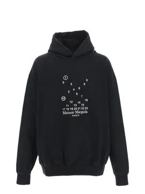 MAISON MARGIELA Logo Hooded Sweatshirt - Black