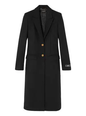 Versace Medusa Hardware Long-sleeved Button-up Coat - Black