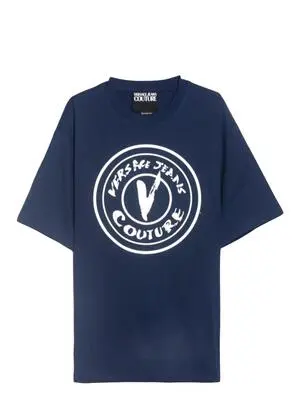 Versace Logo-print T-shirt Blue