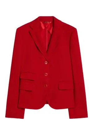 Max Mara Single-breasted Blazer With Enamel Buttons - Red
