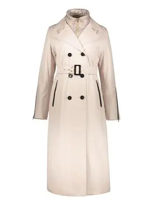 Herno Double-breasted High-neck Trench Coat - Nude