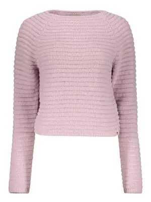 Herno Cropped Ribbed Knitted Sweater - Pink