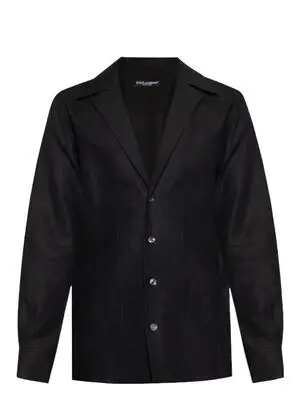 Dolce & Gabbana Dolce Gabbana Long-sleeved V-neck Shirt - Black