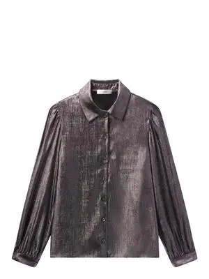 FRAME Frame Metallic Pleated Blouse