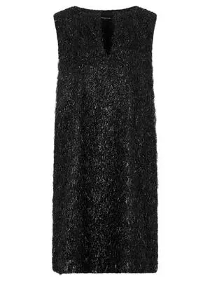 Fabiana Filippi Sleeveless Metallic Fringed Dress - Black