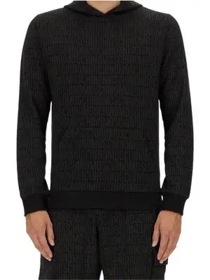 Moschino Long Sleeve Hooded Sweatshirt - Black