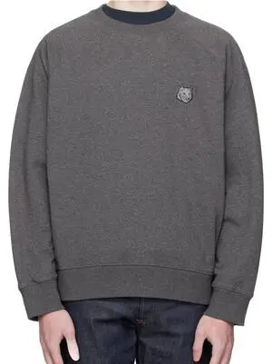 Maison Kitsuné Bold Fox Head Patch Crewneck Sweatshirt - Black