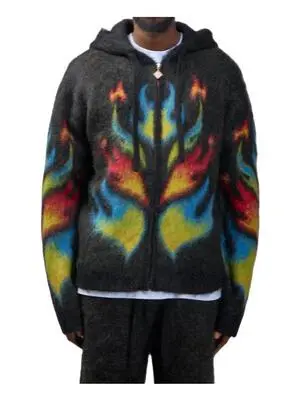 Casablanca Flame Laurel Zip Hoodie - Black